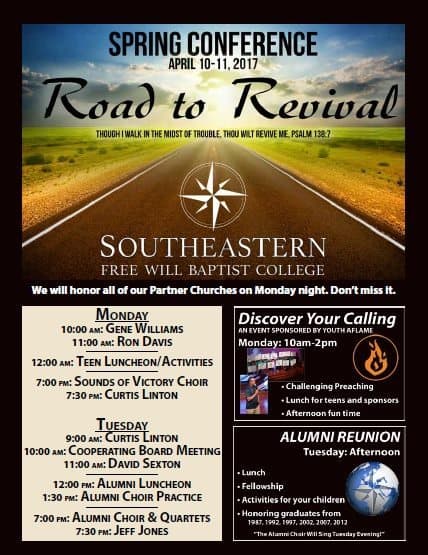 Southeastern's Spring Conference 2017 (Road to Revival) - Southeastern ...